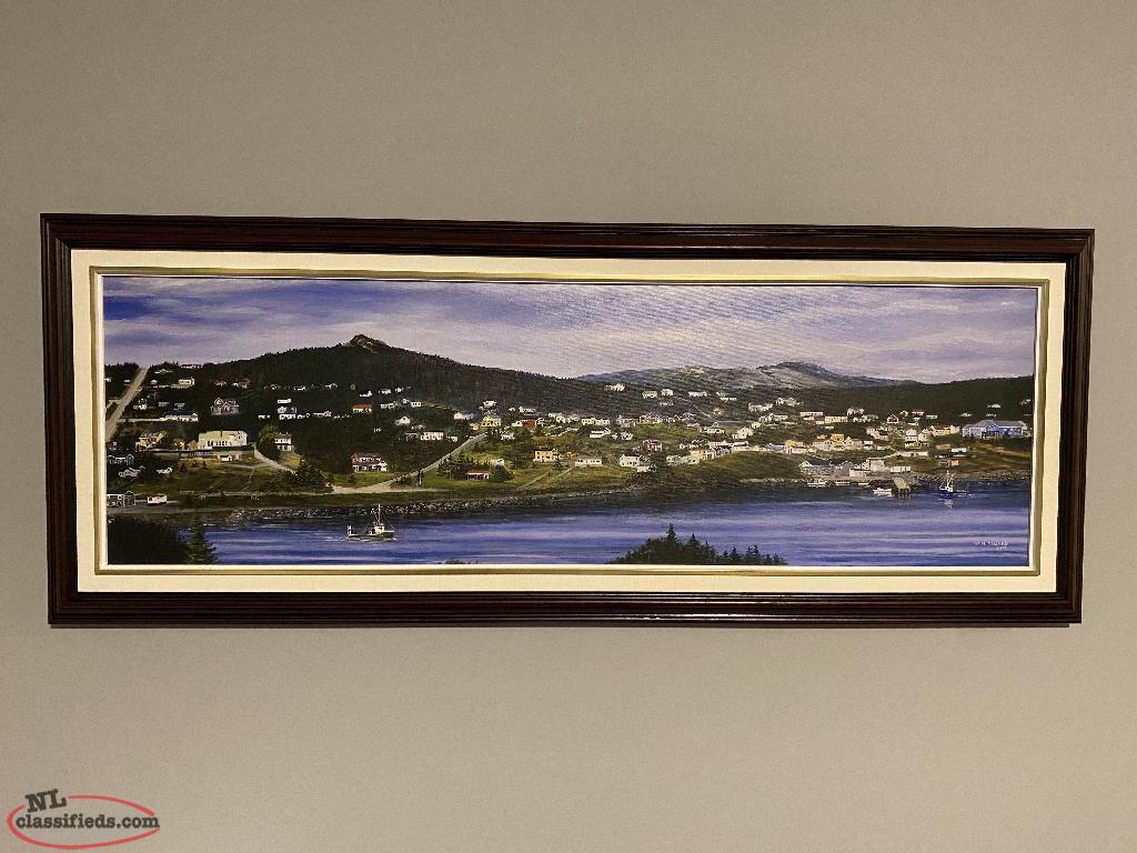 Framed Canvas Print - Painting of Witless Bay by Artist Ben Gillard ...